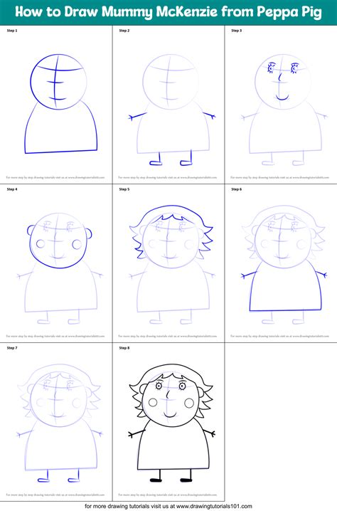 How To Draw Mummy McKenzie From Peppa Pig Peppa Pig Step By Step DrawingTutorials