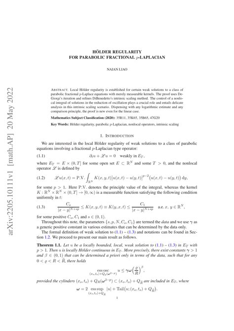 Pdf Holder Regularity For Parabolic Fractional P Laplacian