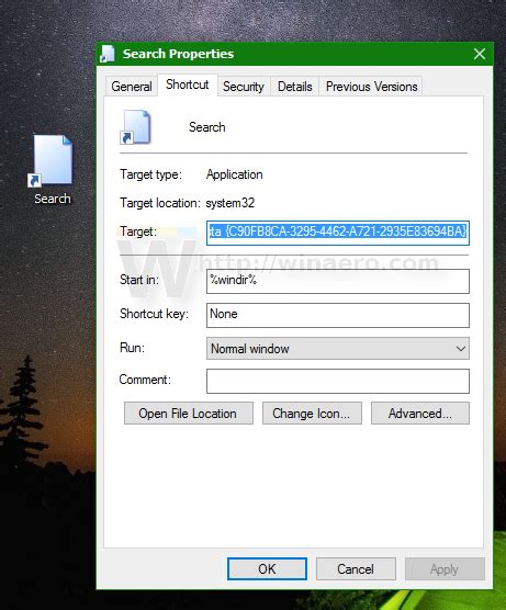 Create A Shortcut In Windows To Open Windows Like Search Pane