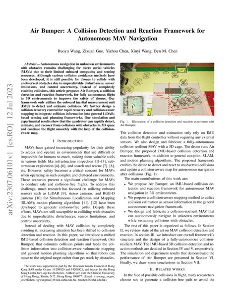 air bumper a collision detection and reaction framework for autonomous