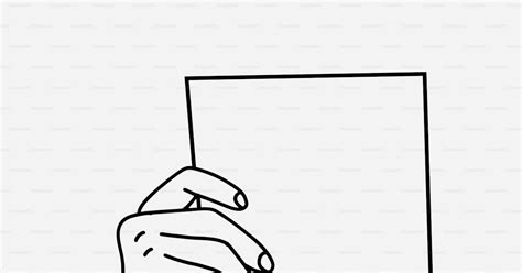 한 손은 A4 용지를 들고 가는 선으로 그렸다 문서 발표 메모 표시 이미지 템플릿 흰색 배경에 분리된 벡터 검은색 선형 그림입니다 벡터 Unsplash의 포스터 이미지