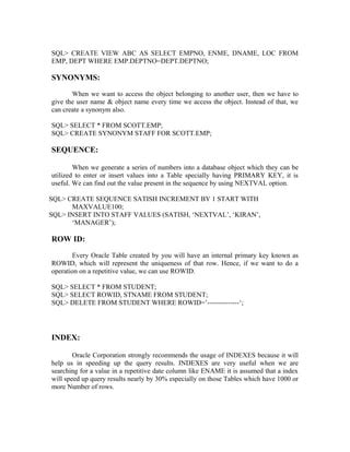 Oracle Notes PDF