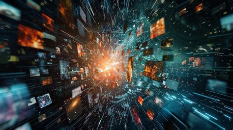 Dynamic Data Stream Explosion Generative Ai Premium Ai Generated Image