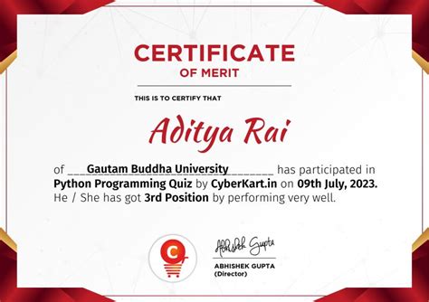 Pythonprogramming Cyberkart Cyberkartquiz Continuouslearning Aditya Rai