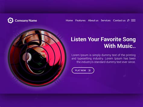 Music Web Ui Landing Page Website Design Template By Abdur Rahman On