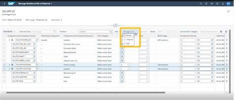 How To Group Bom Items In Manage Multilevel Bom Ap Sap Community