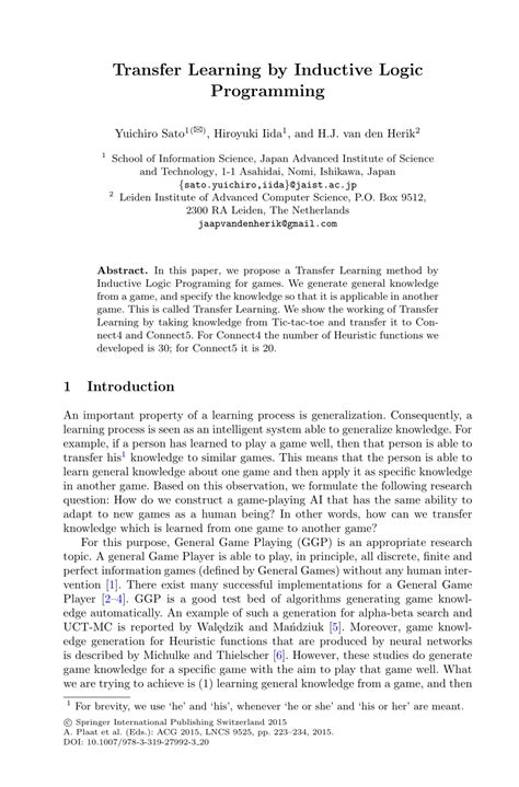 Pdf Transfer Learning By Inductive Logic Programming