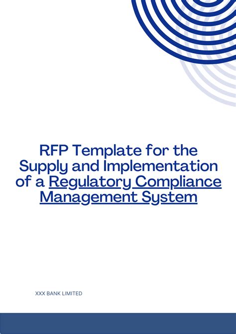 Rfp Template For The Supply And Implementation Of A Regulatory Compliance Management System