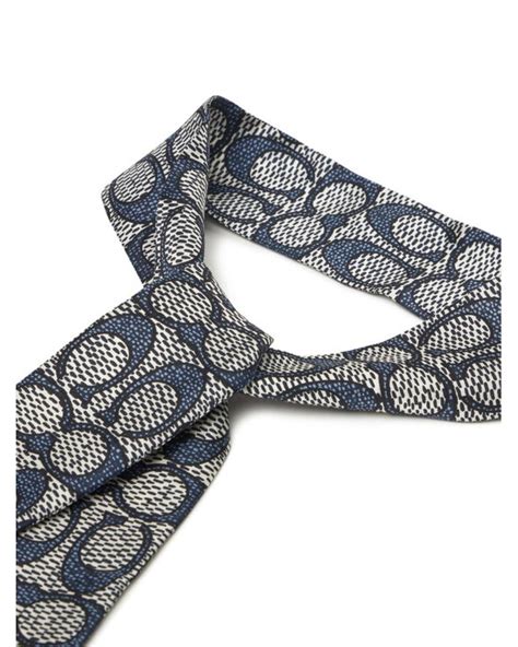 Coach Pattern Silk Scarf In White Lyst Uk