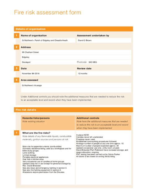 Generic Fire Risk Assessment Template Fill Out And Sign Online Dochub