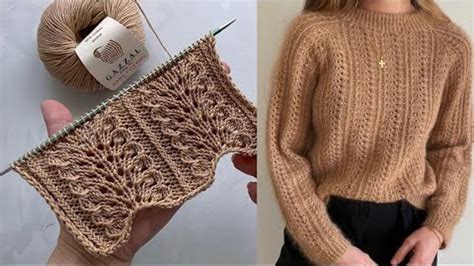 Очень красивый и простой ажурный узор для топов маек кофточек джемперов Узор «Павлиний хвост