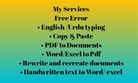 Do Data Entry Online Offline Pdf To Word Typing Excel Urdu English By