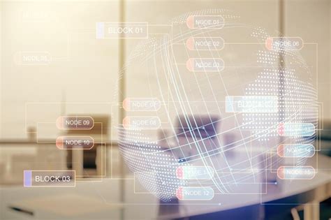 Premium Photo Multi Exposure Of Abstract Programming Language Hologram And World Map On A