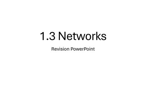 Ocr Gcse Computer Science 1 3 Networks Revision Teaching Resources