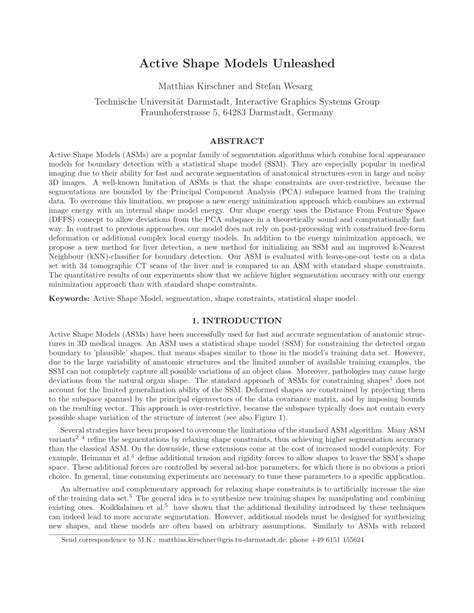 Pdf Active Shape Models Unleashed