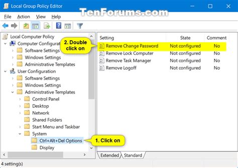 How To Remove Change A Password From Ctrl Alt Del Screen In Windows Tutorials