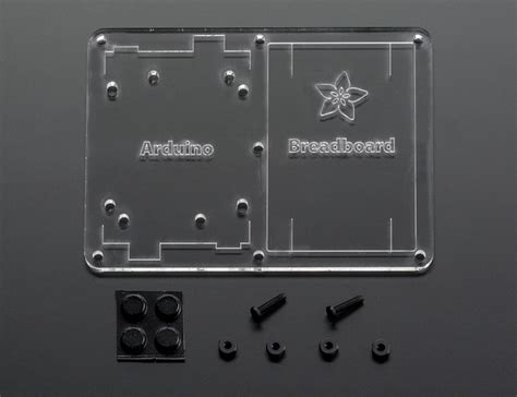 Plastic Mounting Plate For Breadboard And Arduino Rubber Feet