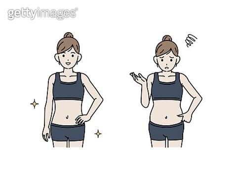 Changes in woman body shape 이미지 게티이미지뱅크