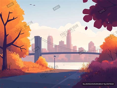 Ai创作图金秋风景插画 秋天风景插画 秋高气爽插画 城市秋天街景 深秋插画 秋天城市街景 都市秋景 秋季风景插画 插画秋天 秋天美景插画 风景