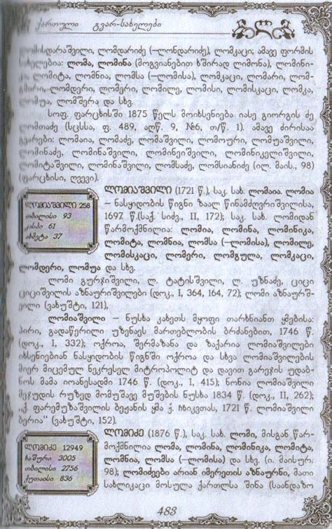 გვარ სახელთა გენეალოგიური ნუსხა ქართული გვარების ისტორია Georgian Genealogy ლ