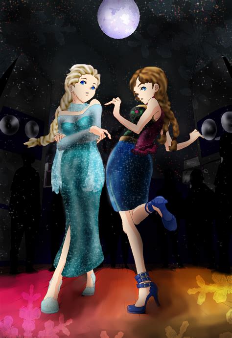 Modern Day Elsa And Anna At The Club By Turtlechix On Deviantart