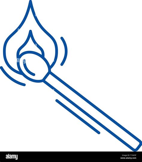 Match Line Icon Concept Match Flat Vector Symbol Sign Outline Illustration Stock Vector Image