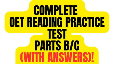 Oet Reading Practice Test Parts Bc With Answers Hzad Education