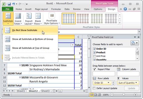 How To Remove Formulas In Pivot Table