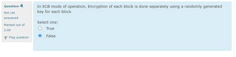 Solved In Ecb Mode Of Operation Encryption Of Each Block Is