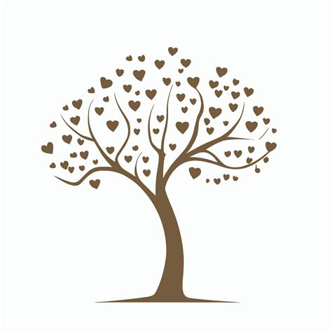 Tree With Heart Leaves Vector Art Captivating Nature Love Illustration 26566867 Vector Art At