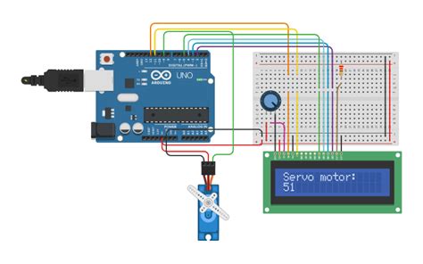 Circuit Design Servo Motor Tinkercad