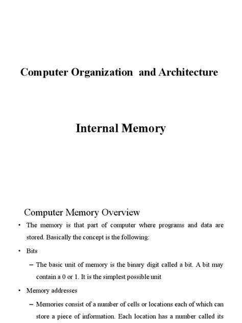 05 Internal Memory Pdf Random Access Memory Read Only Memory