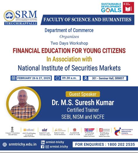 Financialeducation Youngcitizens Srmisttrichy Commerceworkshop… Srm Institute Of Science