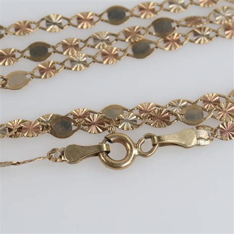10kt Gold Tri Color Mariner Chain Necklace Property Room