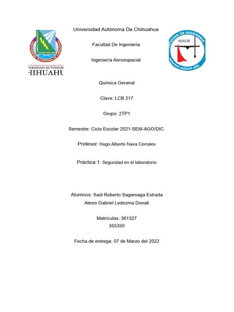 Práctica 1 Seguridad En El Laboratorio Pdf Laboratorios