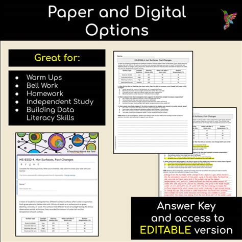 Earths Systems Ngss Data Interpretation And Cer Practice For Middle School