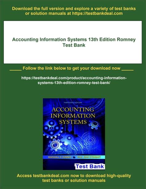 Accounting Information Systems 13th Edition Romney Test Bank Pdf
