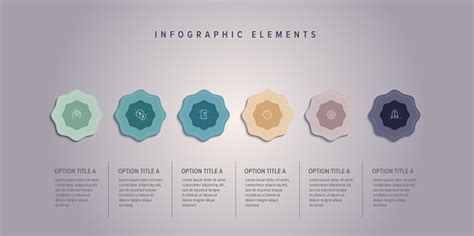 6단계 원이 있는 비즈니스 프로세스 차트 인포그래픽 라운드 워크플로우 그래픽 요소 회사 순서도 프레젠테이션 슬라이드입니다 플랫 디자인의 벡터 정보 그래픽 0명에 대한 스톡