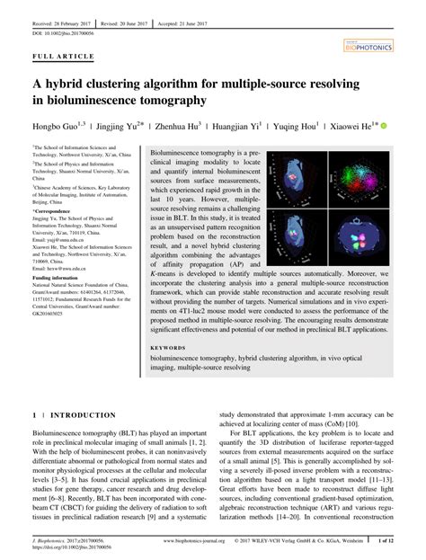 Pdf A Hybrid Clustering Algorithm For Multiple Source Resolving In