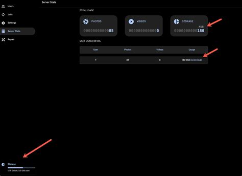storage showing 50 used on first install r immich