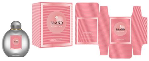 분홍색 고급 상자 템플릿 및 모형 상자와 포장 디자인 향수 또는 화장품 용기 개성 개념에 대한 스톡 벡터 아트 및 기타 이미지