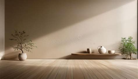 Minimalist Wall Interior Background With Subtle Textures Stock
