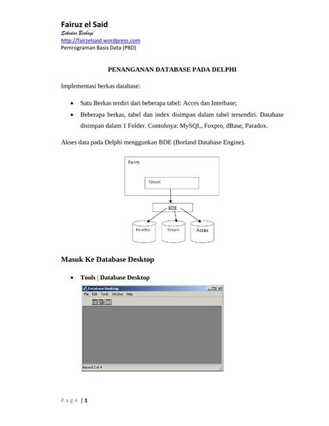 Pdf Pemrograman Basis Data Pbd Penanganan Database Pada Delphipdf