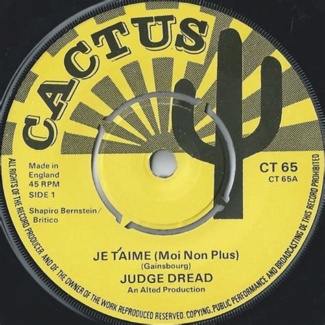 Judge Dread Je Taime Moi Non Plus 1975 Vinyl Discogs