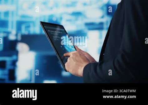 Professional It Engineer Uses Modern Digital Ai Neural Networks For Machine Learning And Virtual