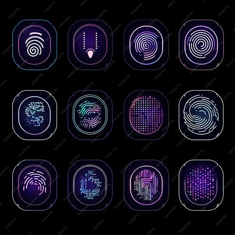 Premium Ai Image Artificial Intelligence Fingerprint Icon Set Created With Generative Ai