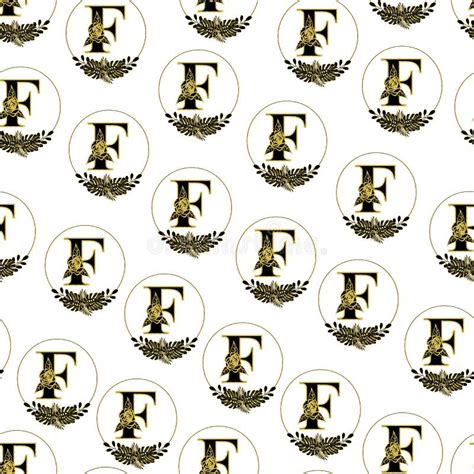 Pattern With Monogram F Repeating Pattern With Letter F Seamless