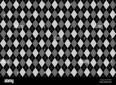 Classic Argyle Seamless Pattern For Textile Paper Print Vector Illustration Black Grey Stock