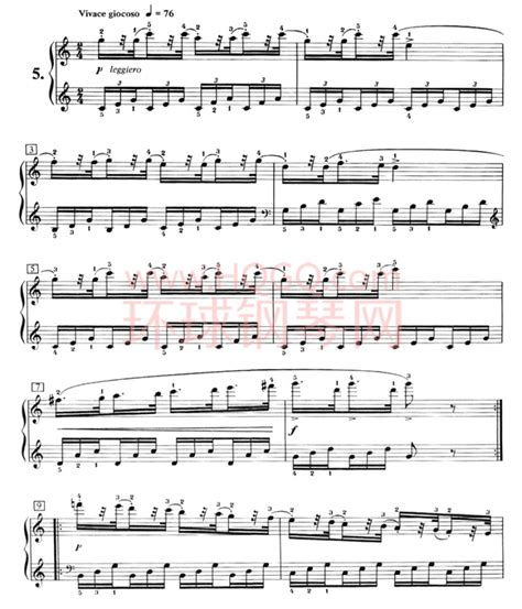 车尔尼849钢琴流畅练习曲 5钢琴谱 车尔尼车尔尼849钢琴流畅练习曲 5钢琴谱 环球钢琴网