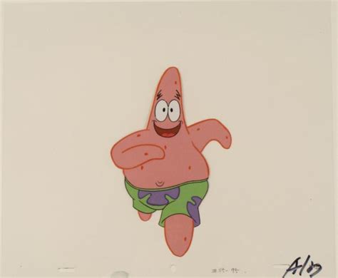 Racing Patrick Original Production Spongebob Art Cel